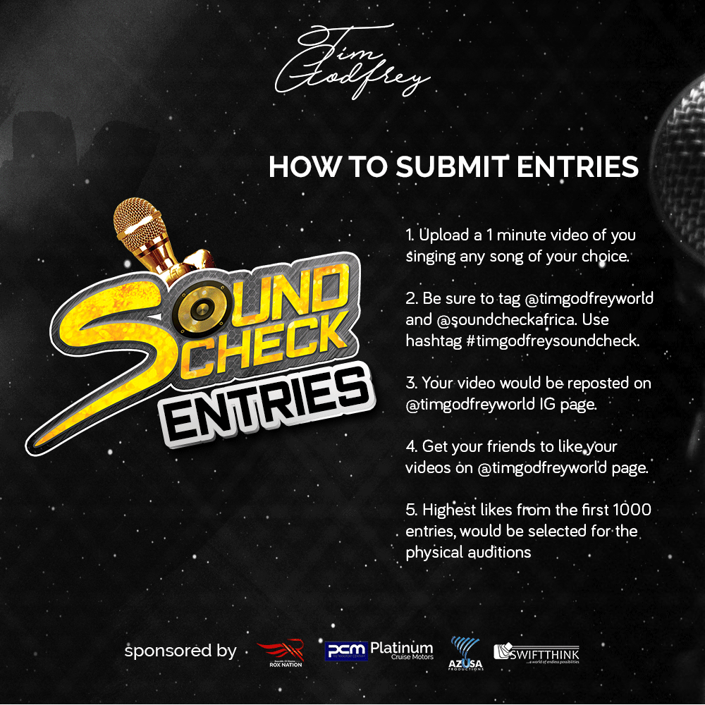 Tim Godfrey Presents Musical Talent Show "Soundcheck" Registration Now ...